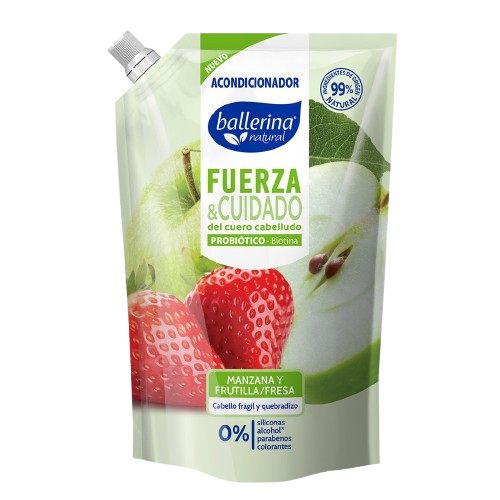 Acondicionador Ballerina Fuerza & Cuidado Manzana y Frutilla Dp 750 Ml ...